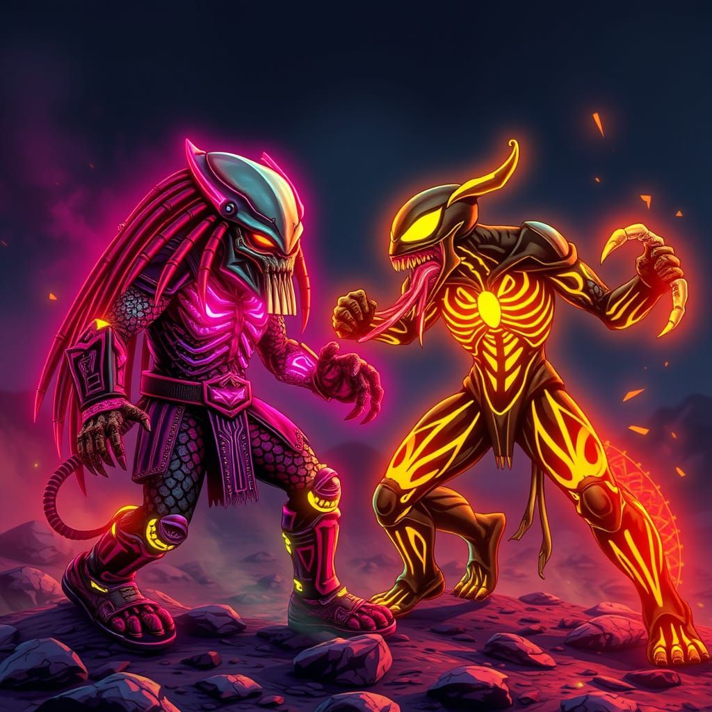 Game on!!! - Neon Apocalypse Battle in Cyberpunk Style