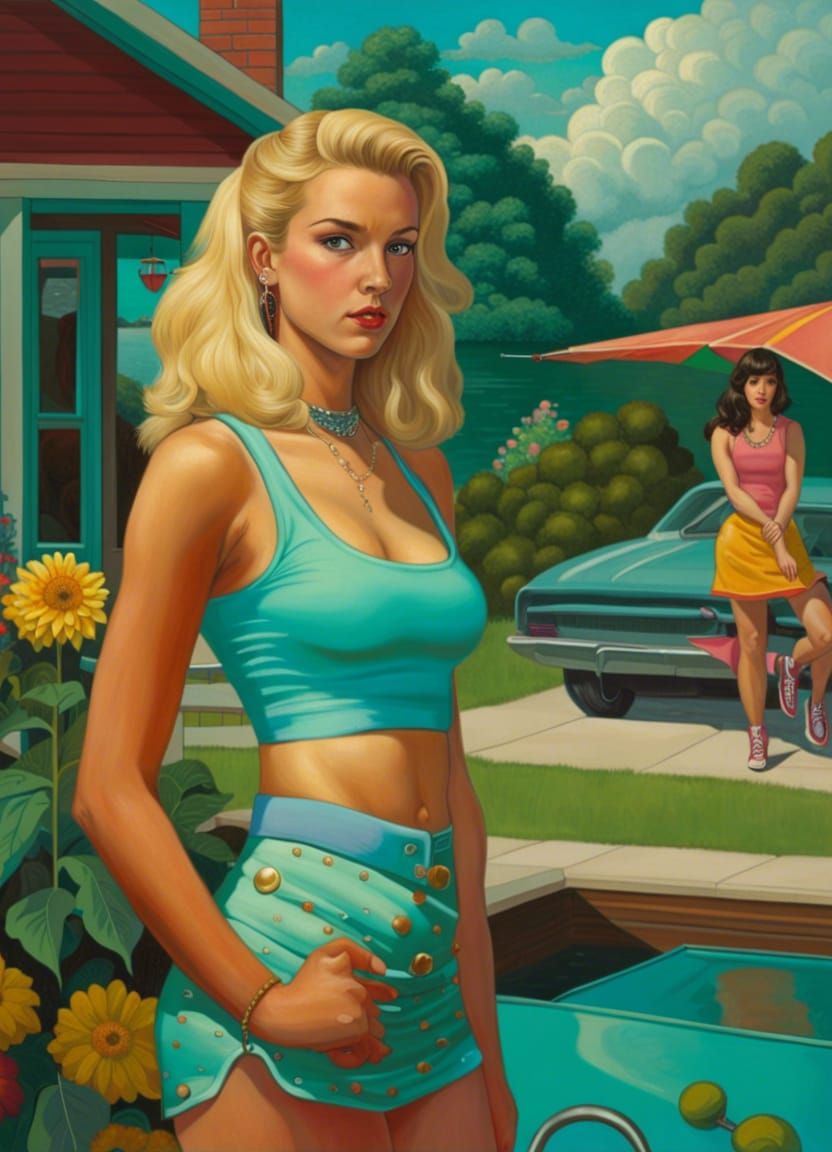 Lake house (Jim Burns & Alex Gross) - AI Generated Artwork - NightCafe Creator