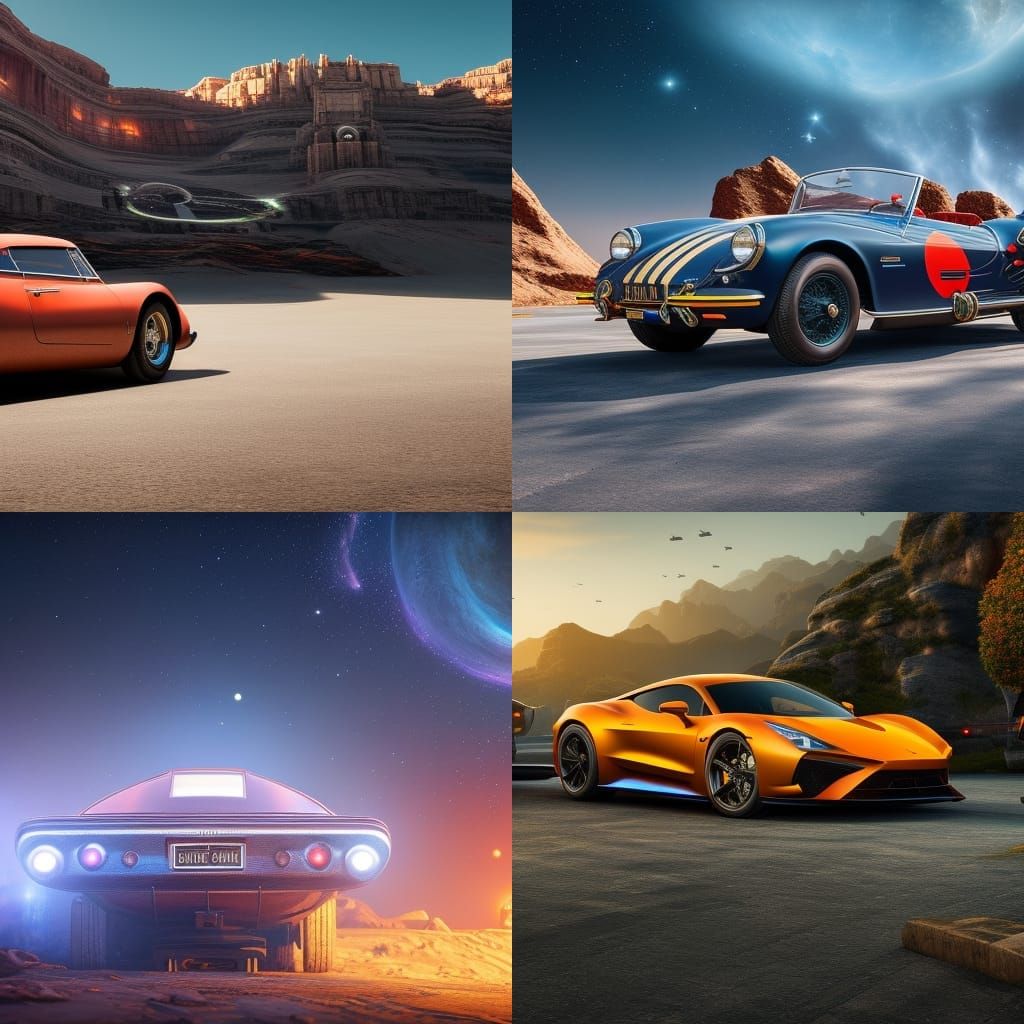 Classic cars, maps, cosmic. detailed matte painting, deep color ...