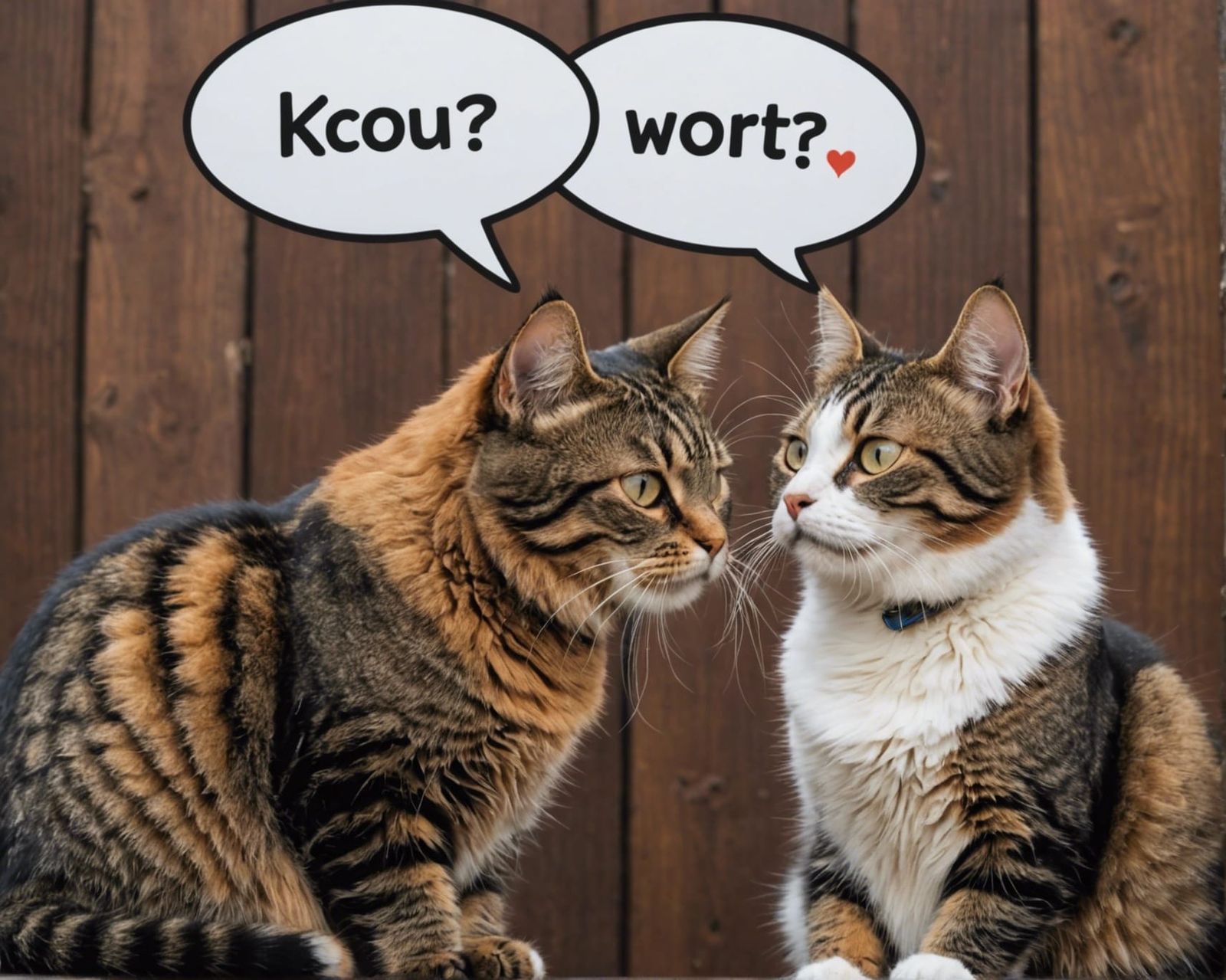 two or more cats having an in-depth conversation about who knows what ...