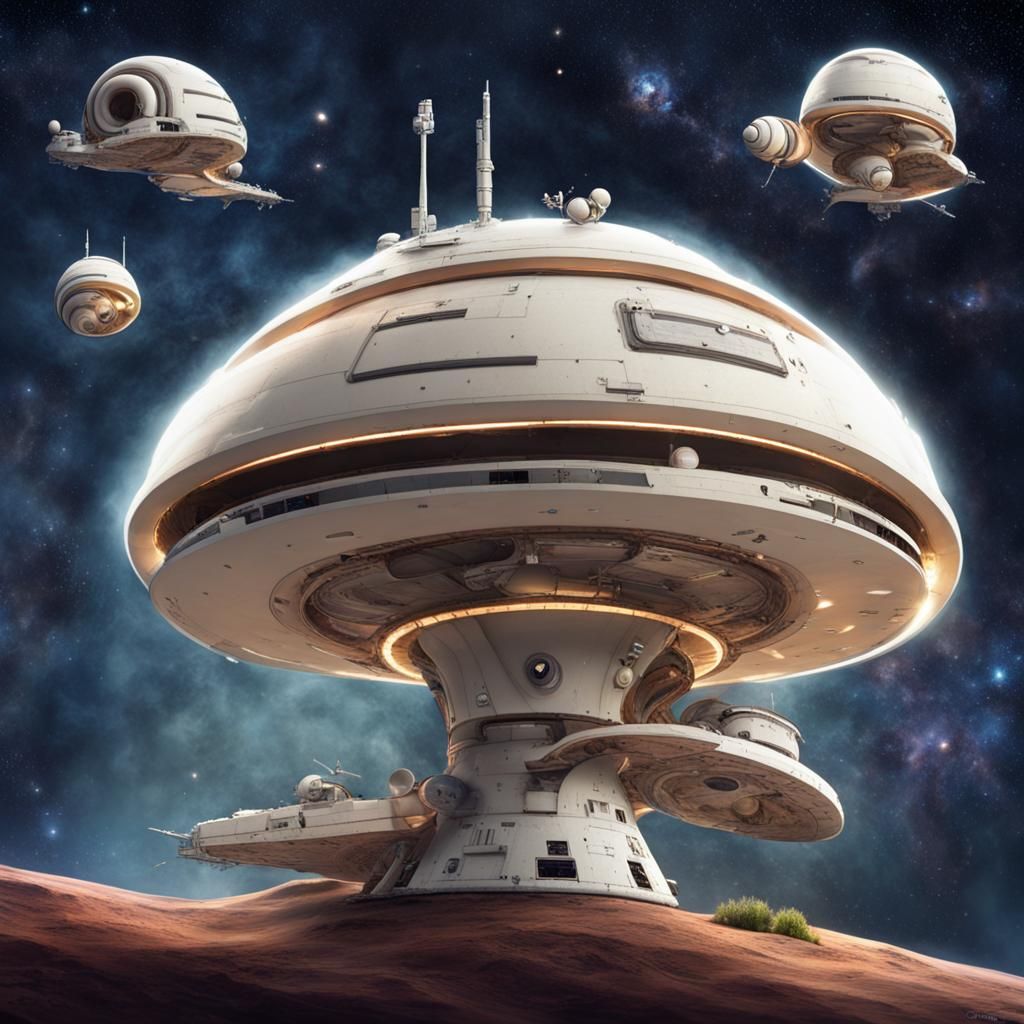 a snail space Station - AI Generated Artwork - NightCafe Creator