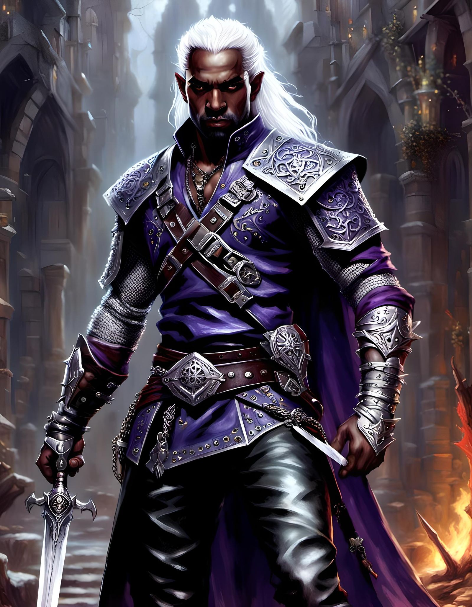 Drow Elf Warrior - AI Generated Artwork - NightCafe Creator