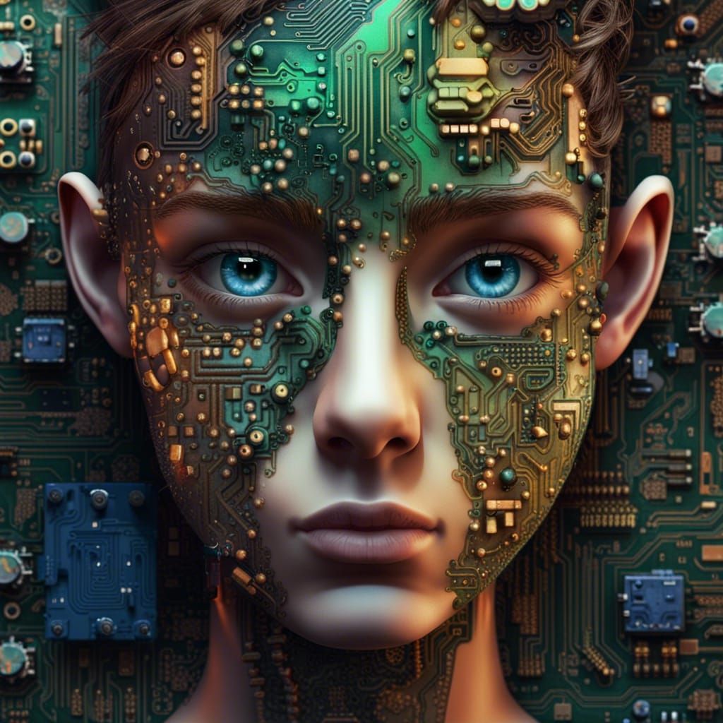 Computerised Teenager - AI Generated Artwork - NightCafe Creator