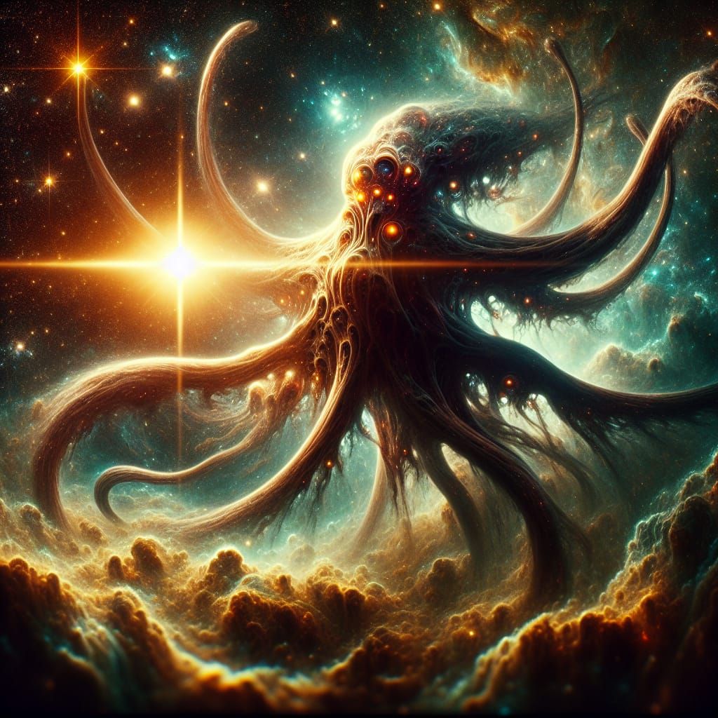 a cosmic and mythical being in space - AI Generated Artwork - NightCafe ...