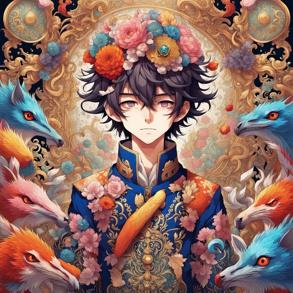 Maximalism: 17-year-old boy - AI Generated Artwork - NightCafe Creator