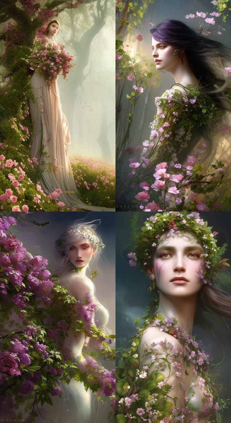 covered in flowering vines with hand up, Csaba Markus style 8k ...