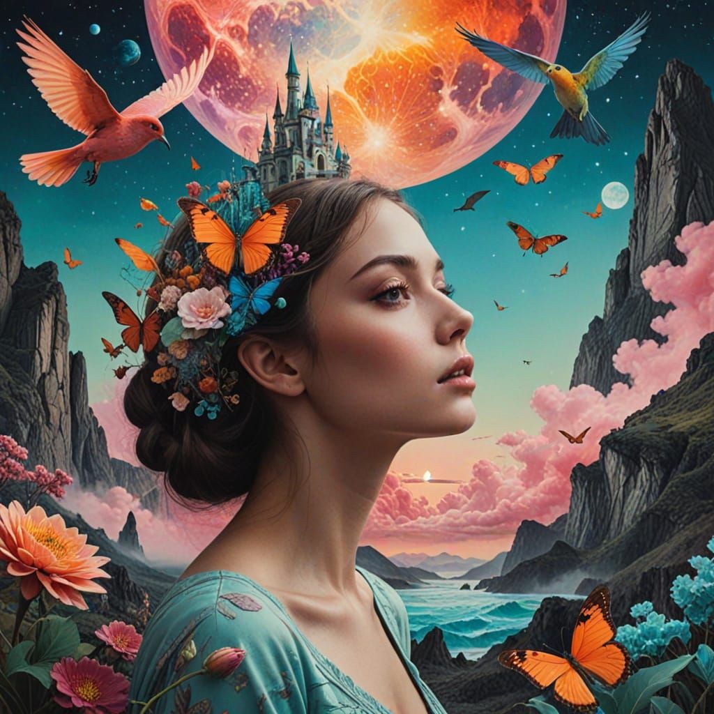 Surreal Dreamscapes with Vibrant Ethereal Hues - AI Art