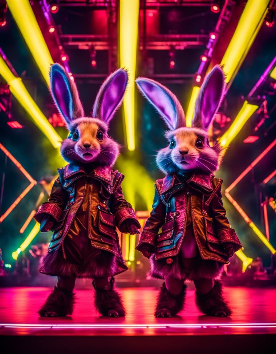 Rabbits Singing on Stage - AI Generated Artwork - NightCafe Creator