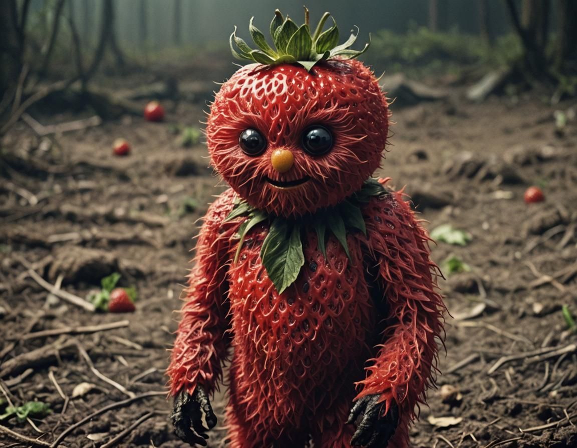 Furry Strawberry Creature - AI Generated Artwork - NightCafe Creator