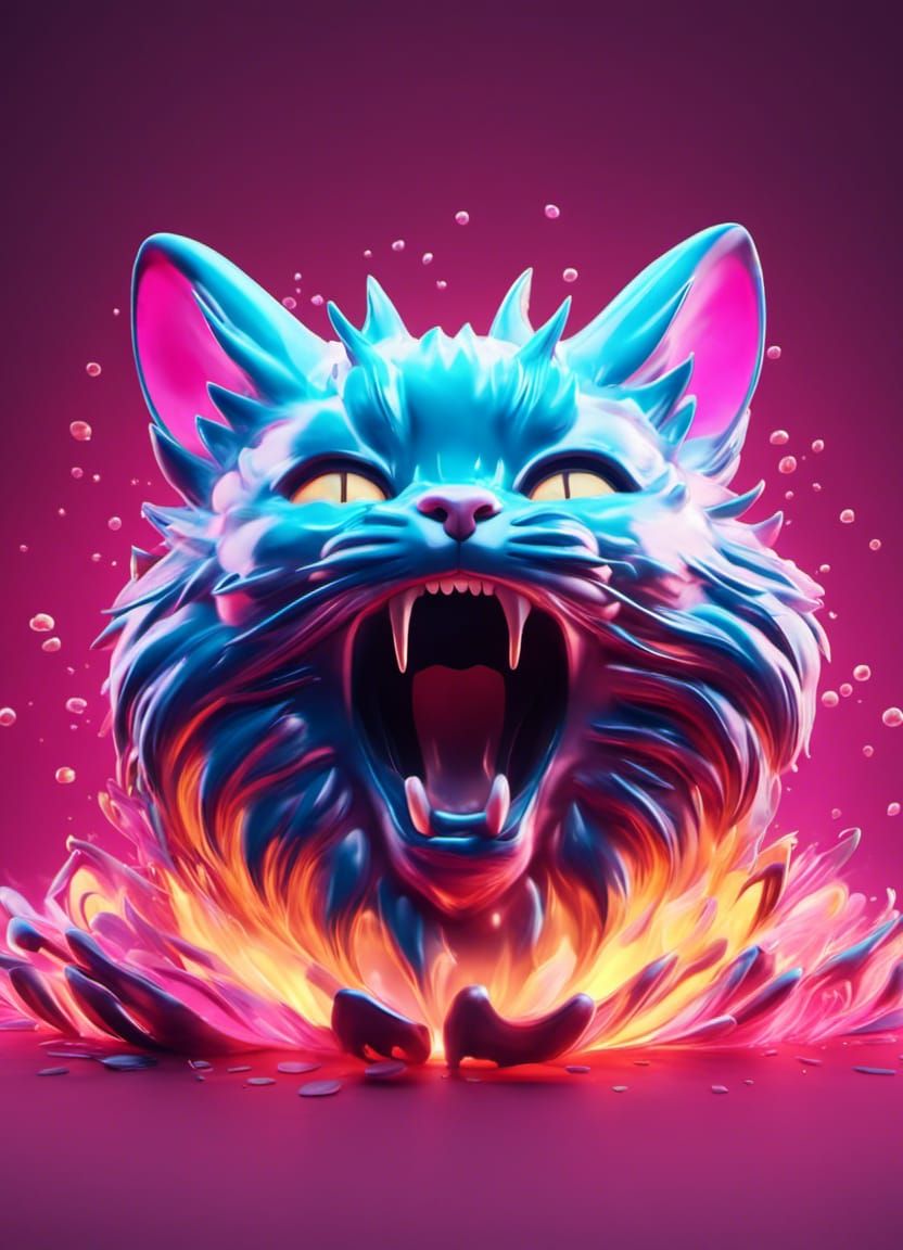 Screaming Cat logo II - AI Generated Artwork - NightCafe Creator