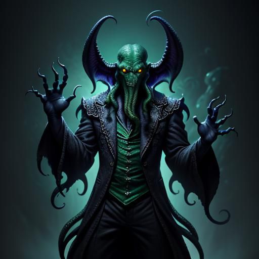 Cthulhu jazz-hands held up above shoulders | detailed matte painting ...