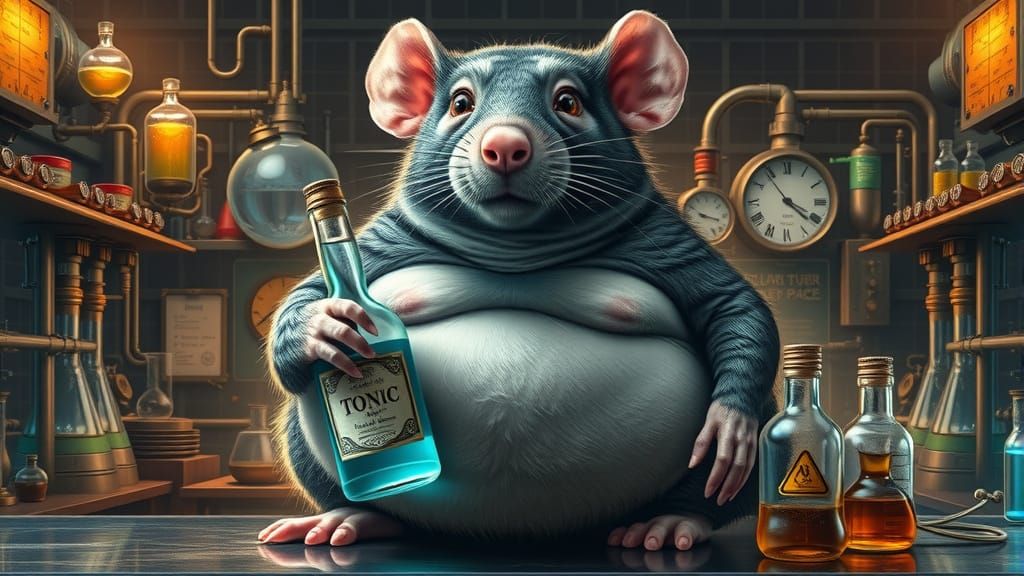 Lab Rat in the laboratory - Glowing Lab Rat Surrounded by S...