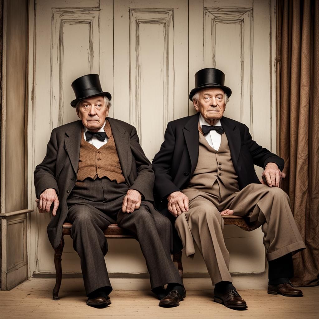 two grumpy old men - AI Generated Artwork - NightCafe Creator