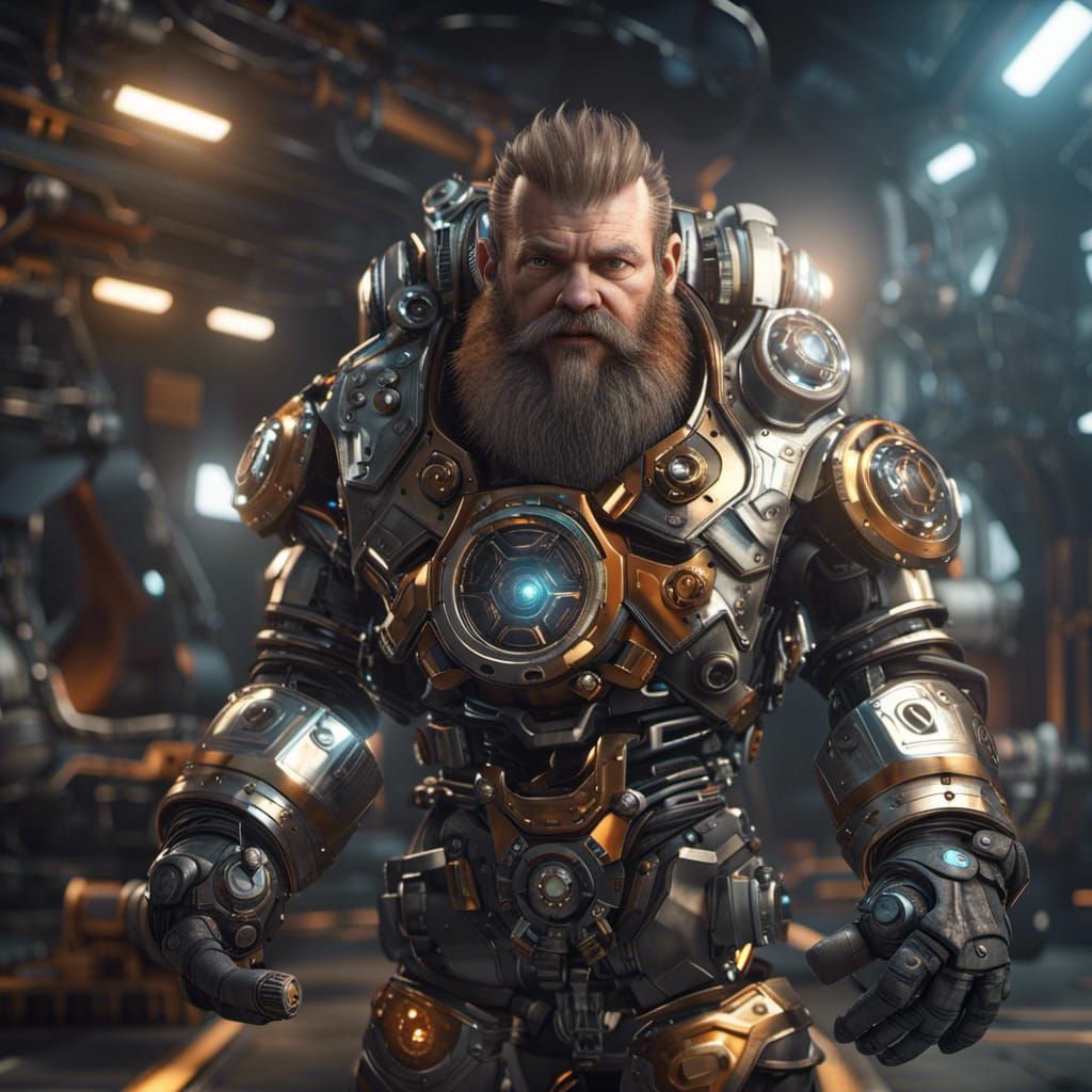 A realistic RPG dwarf from the year 10,000. - AI Generated Artwork ...