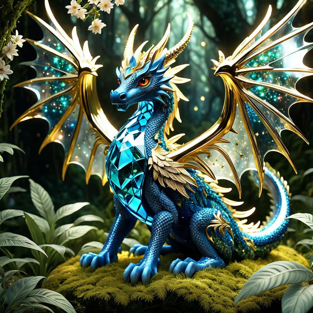 an beautiful glass crystal broken heart dragon with big glass angel ...