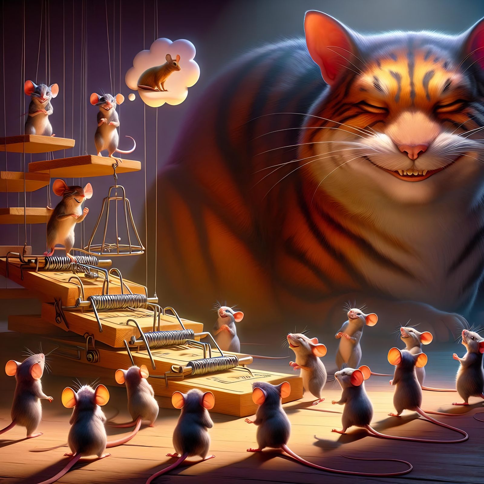 Mousetrap Hijinks - AI Generated Artwork - NightCafe Creator