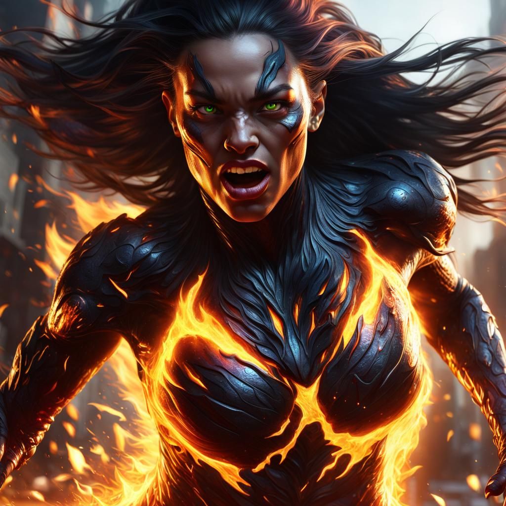 "Ultra-high definition of a flawless dark hideous female monster ...