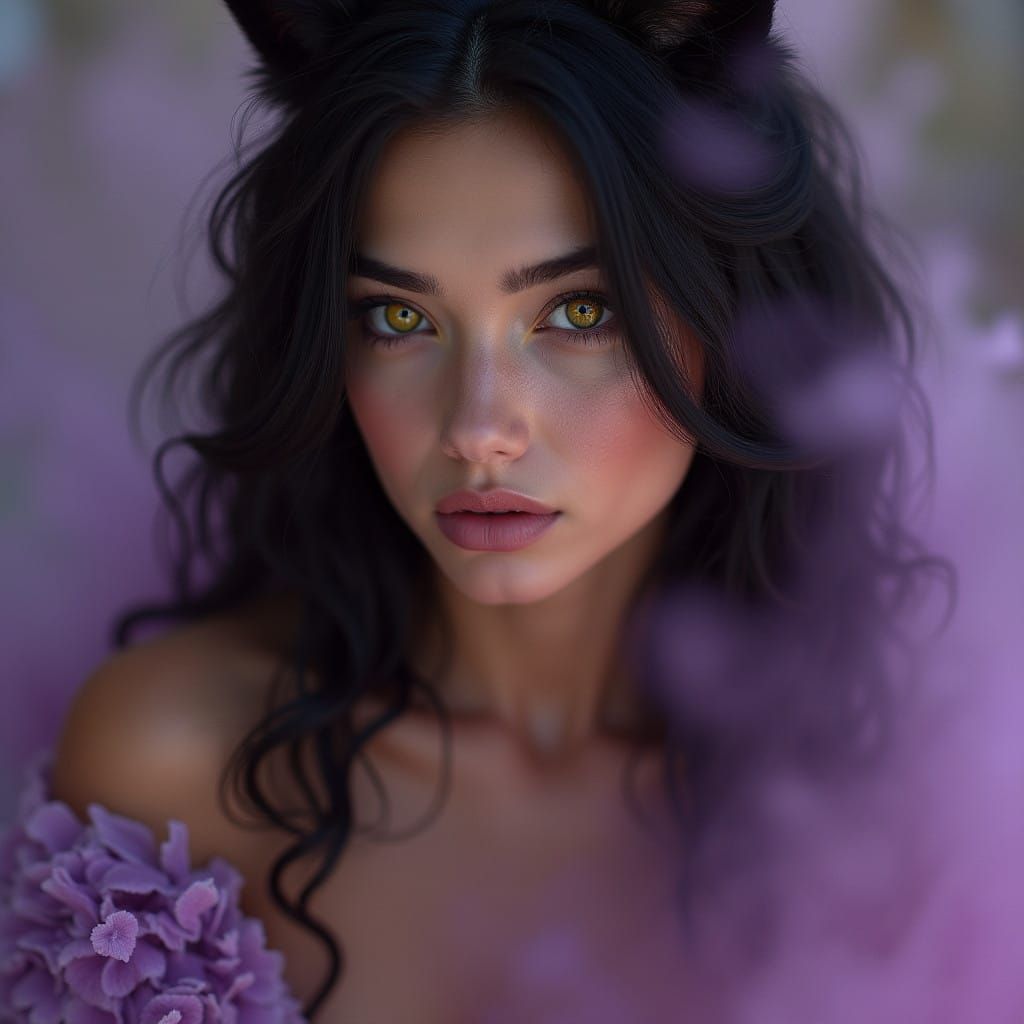 Wolf Goddess in Ethereal Glory - AI Art