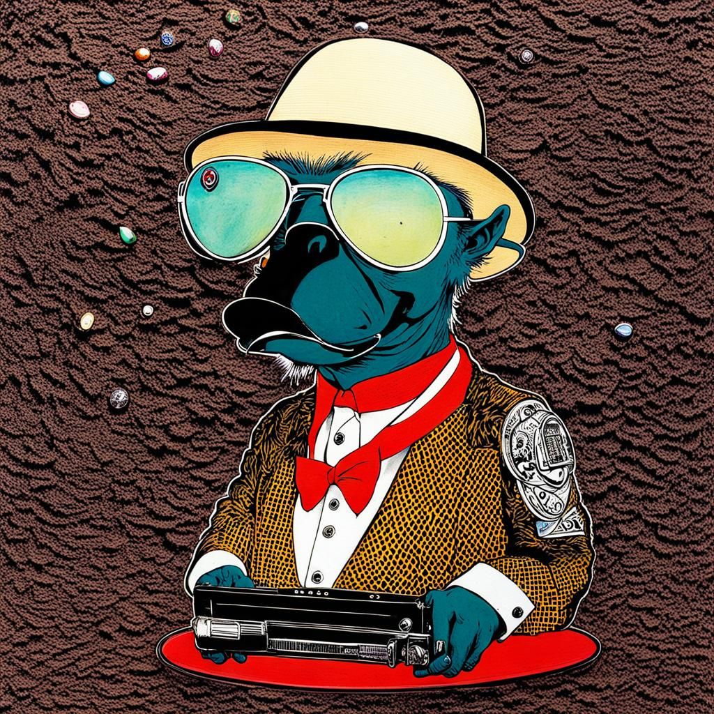 Hunter S. Thompson, style of artist Ralph Steadman :: exotic, unique ...