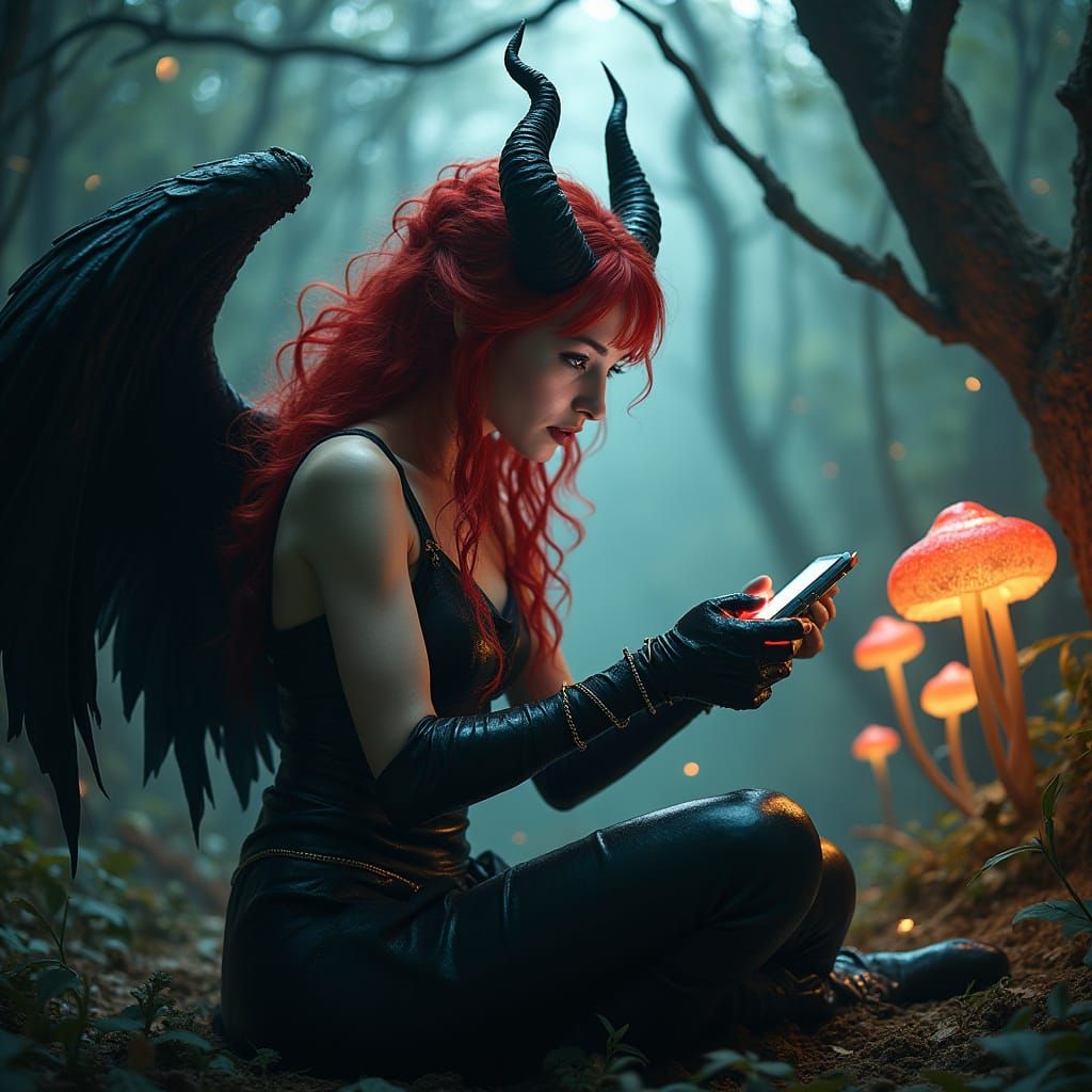 Dark Fantasy Gaming Goddess Unleashes Elemental Po... - AI Art