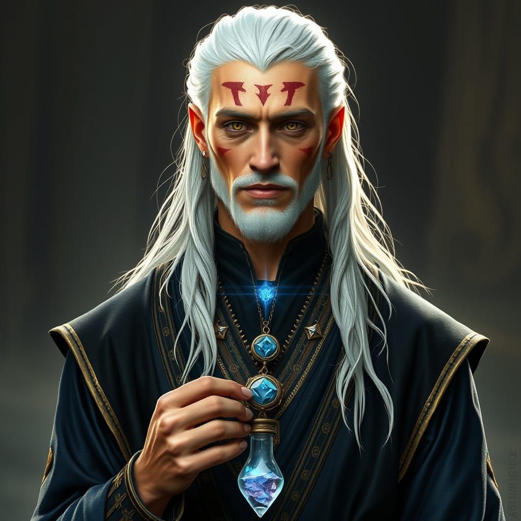 Regal Altmer Male with Ethereal Presence in Golden... - AI Art