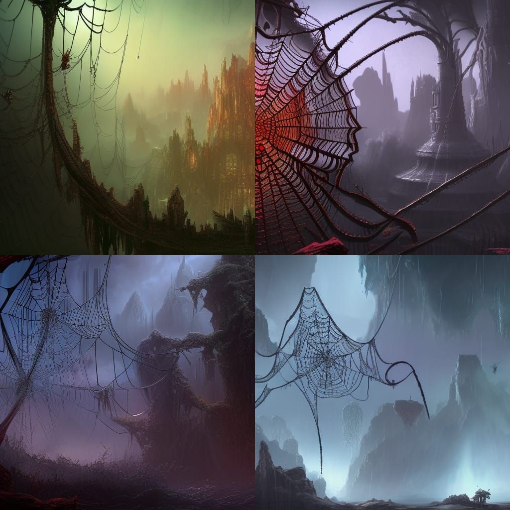 creepy spider web - AI Generated Artwork - NightCafe Creator