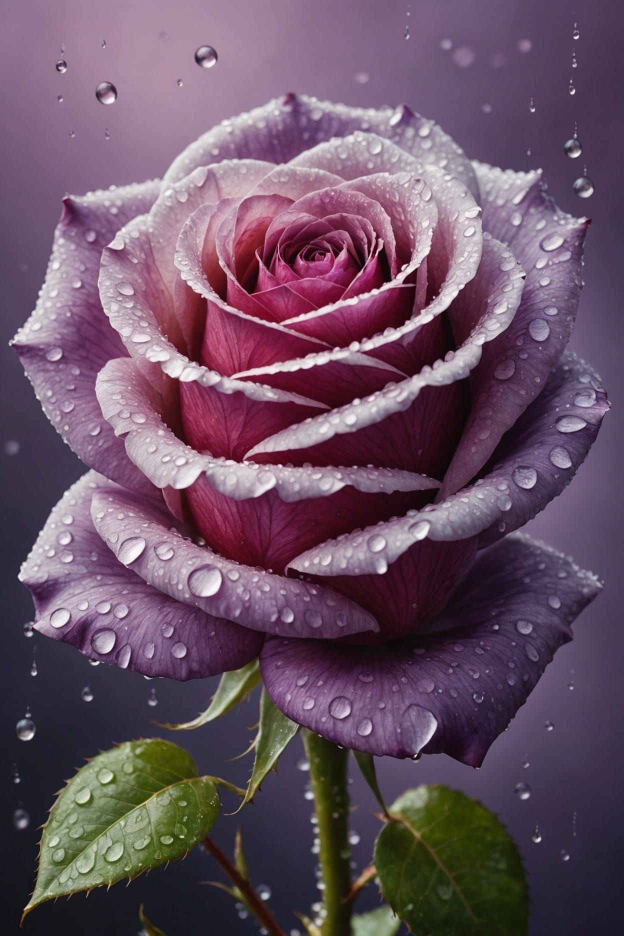 Rare purple rose - AI Generated Artwork - NightCafe Creator