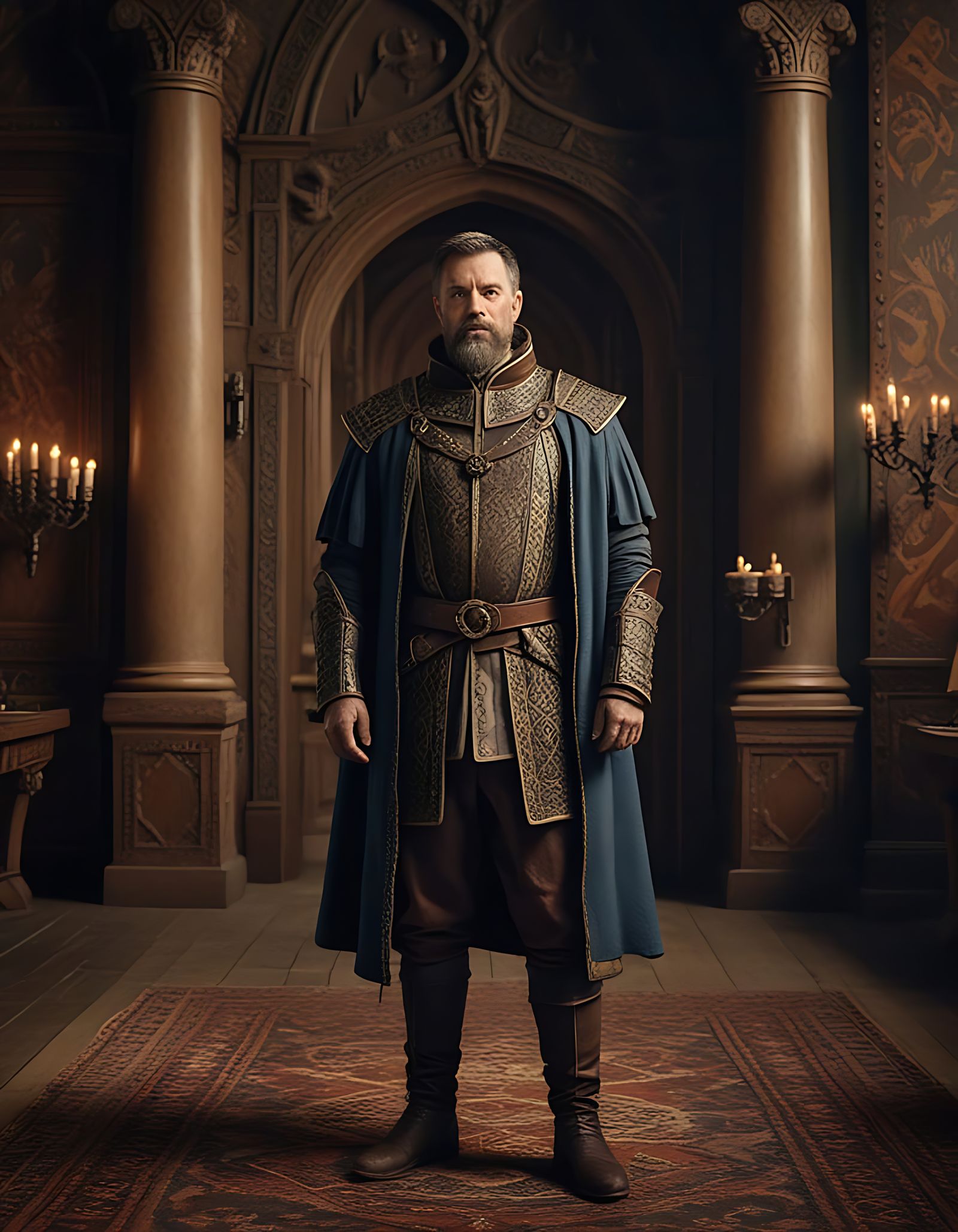 Perrik Aris, king of Arienon - Epic Medieval King Portrait i...