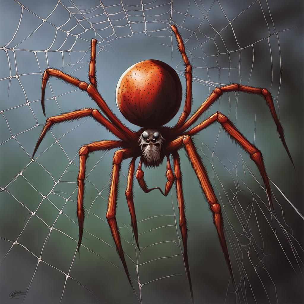 Spider with webbing shooting . sinister by Greg Rutkowski - AI ...