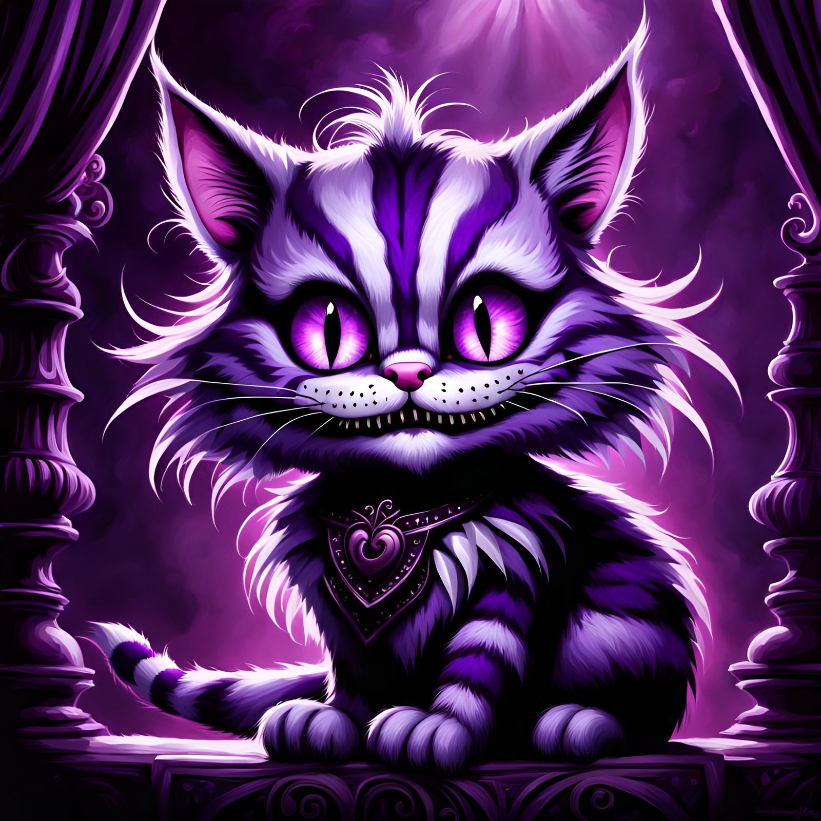 Gothic Style Cheshire Cat - AI Generated Artwork - NightCafe Creator