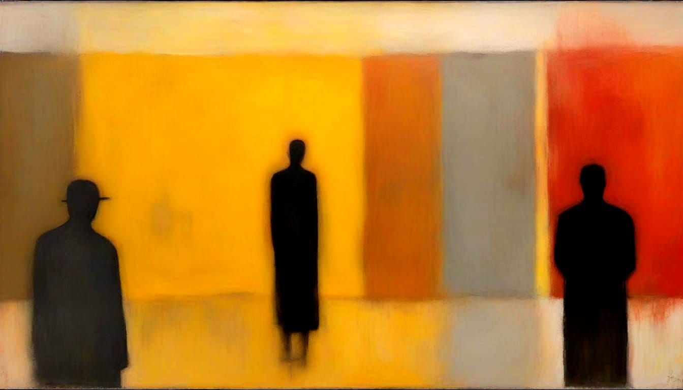Mark Rothko art misty gradient pastel colours with human figures