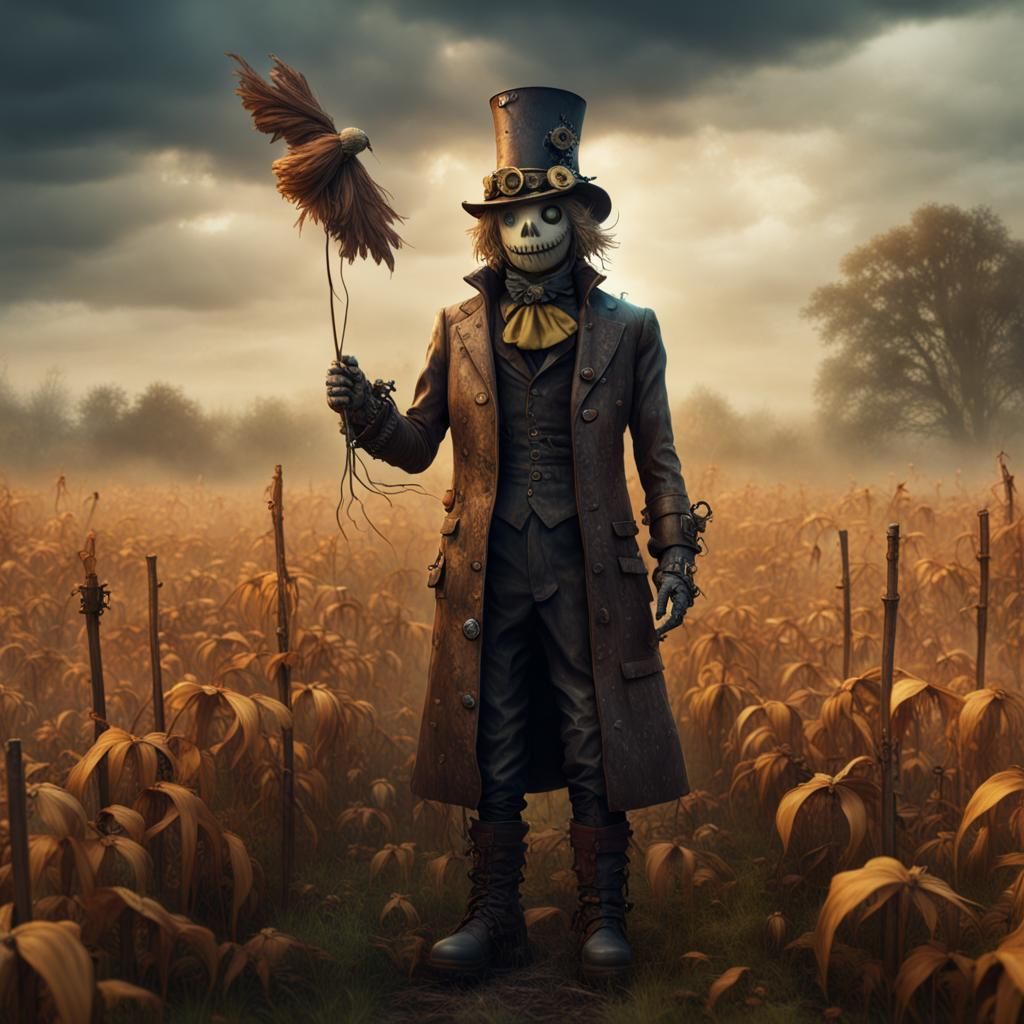 Steampunk scarecrow - AI Generated Artwork - NightCafe Creator