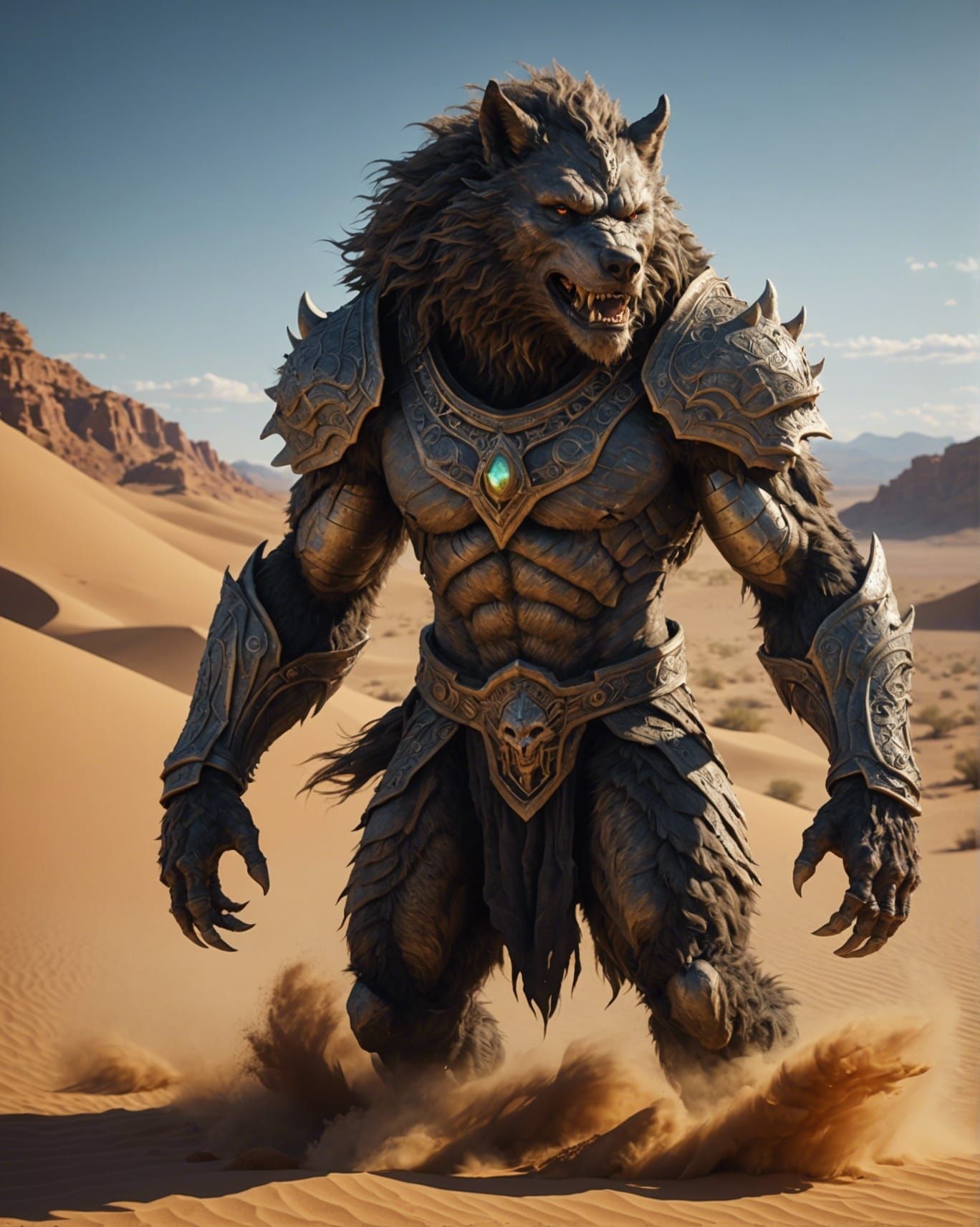 Desert wolf - AI Generated Artwork - NightCafe Creator