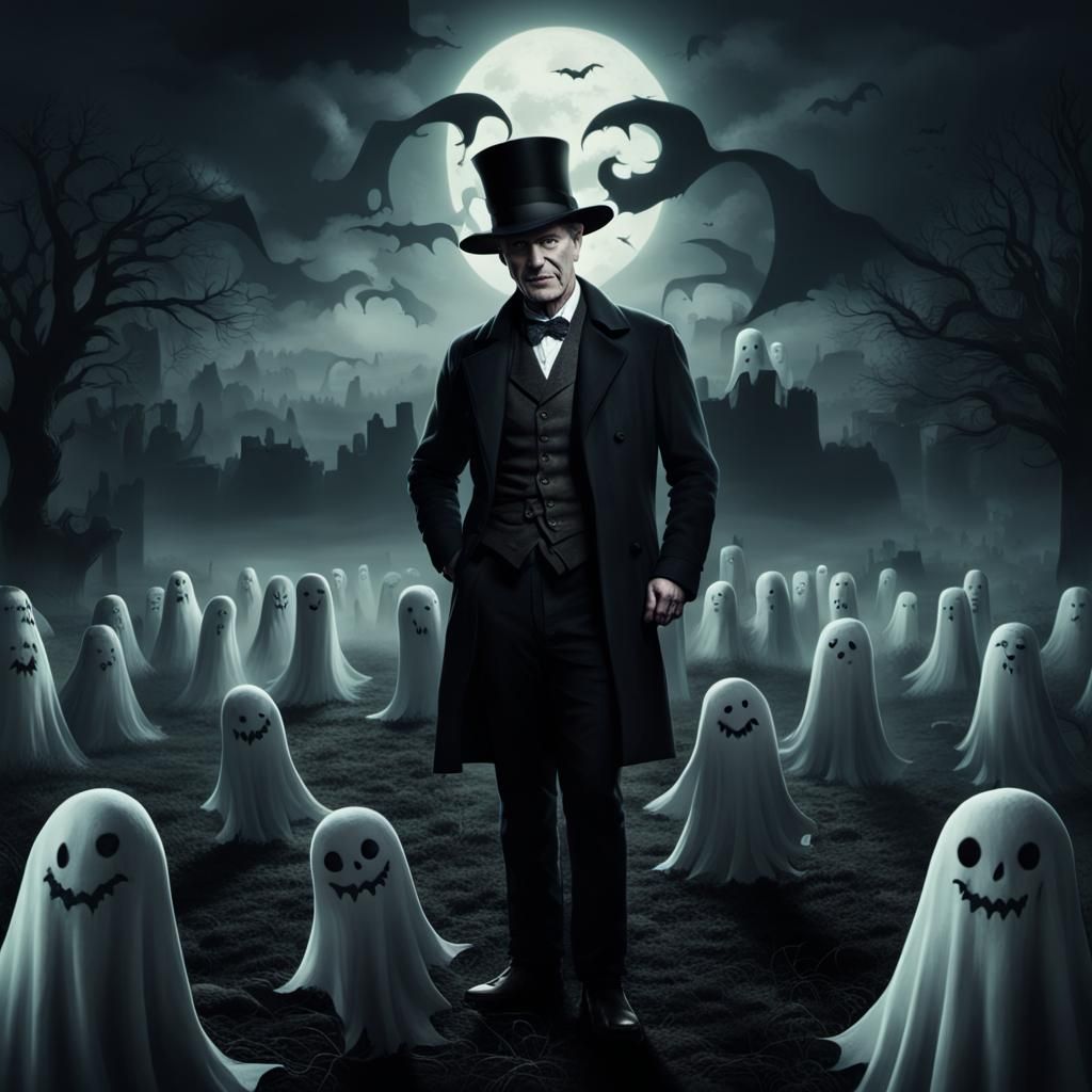 Gentleman surrounded by ghosts - AI Generated Artwork - NightCafe Creator