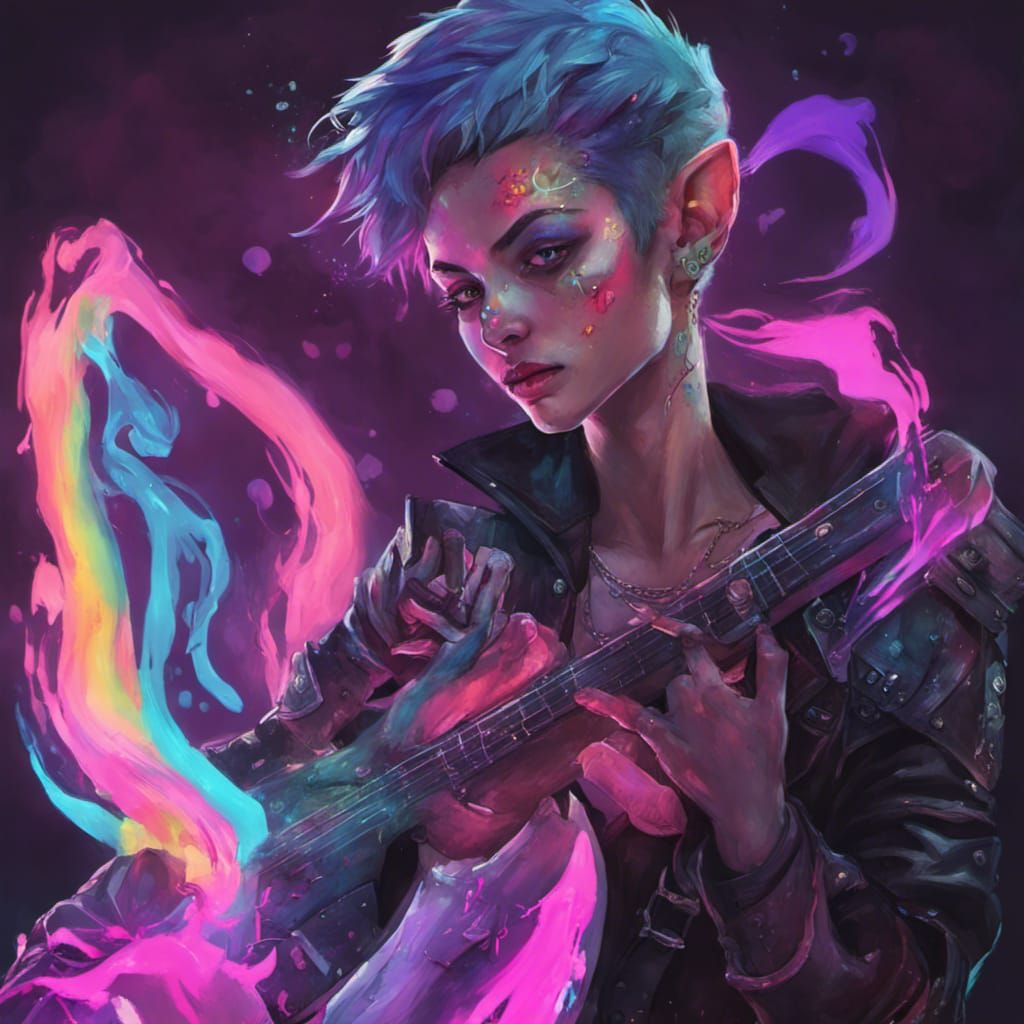 Dnd, hunter the nonbinary punk pixie bard - AI Generated Artwork ...