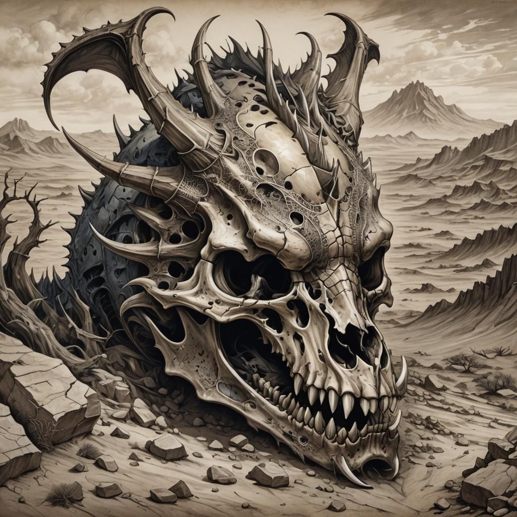 Giant Dragons Skull - AI Generated Artwork - NightCafe Creator