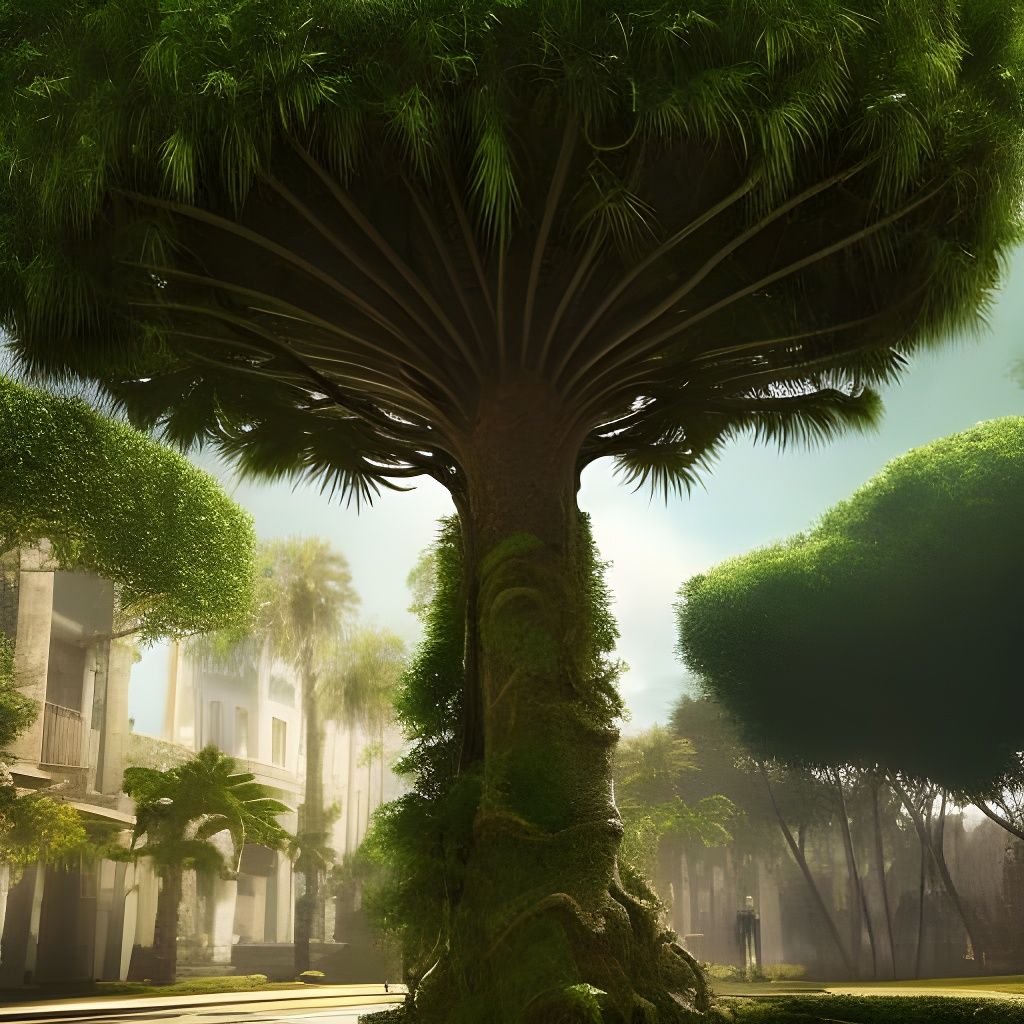 Old tree in the city - AI Generated Artwork - NightCafe Creator