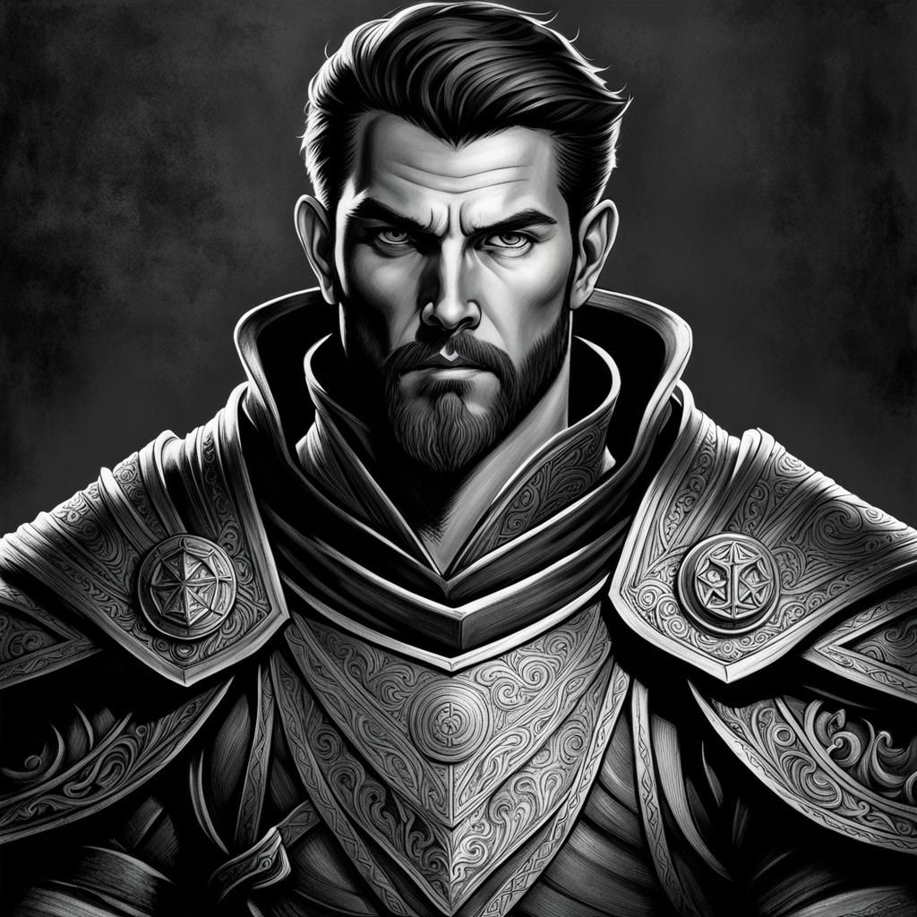 Human cleric, charcoal drawing - AI Generated Artwork - NightCafe Creator