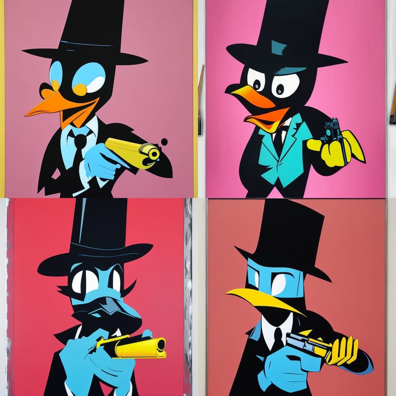 Daffy duck pop art painting - AI Generated Artwork - NightCafe Creator