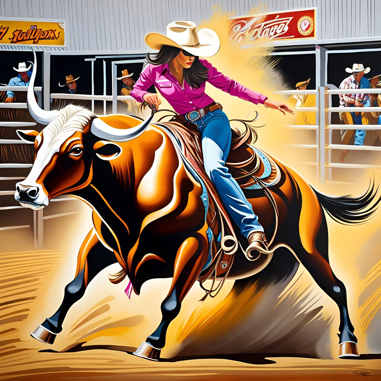 Rodeo Scene - AI Generated Artwork - NightCafe Creator