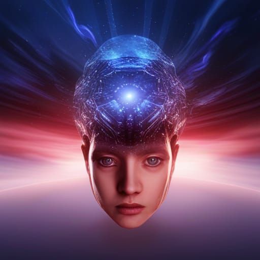 futuristic ARTIFICIAL Intelligence WITH DATA coming out of their heads ...