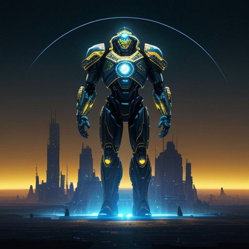 Epic Cybertronian Robot EterniMax Prime in Vibrant... - AI Art