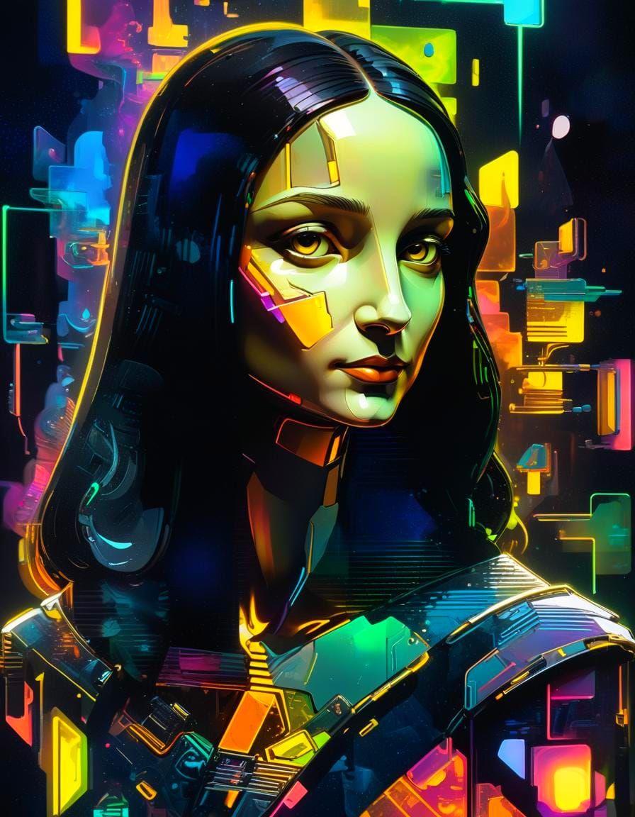 Futuristic take on Mona Lisa - Futuristic take on Mona Lisa...