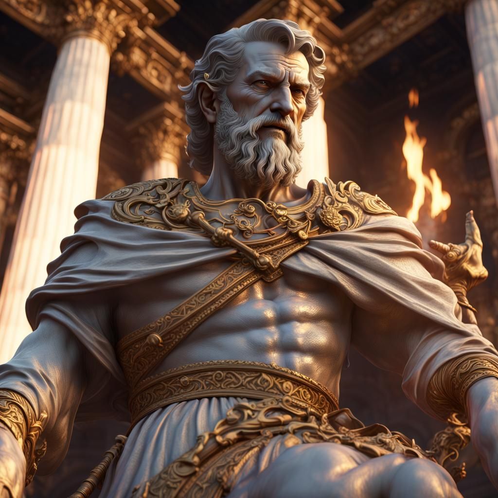 roman, emperor, Epictetus, statue, sculpture, fire, Bloodborne, Ultra ...