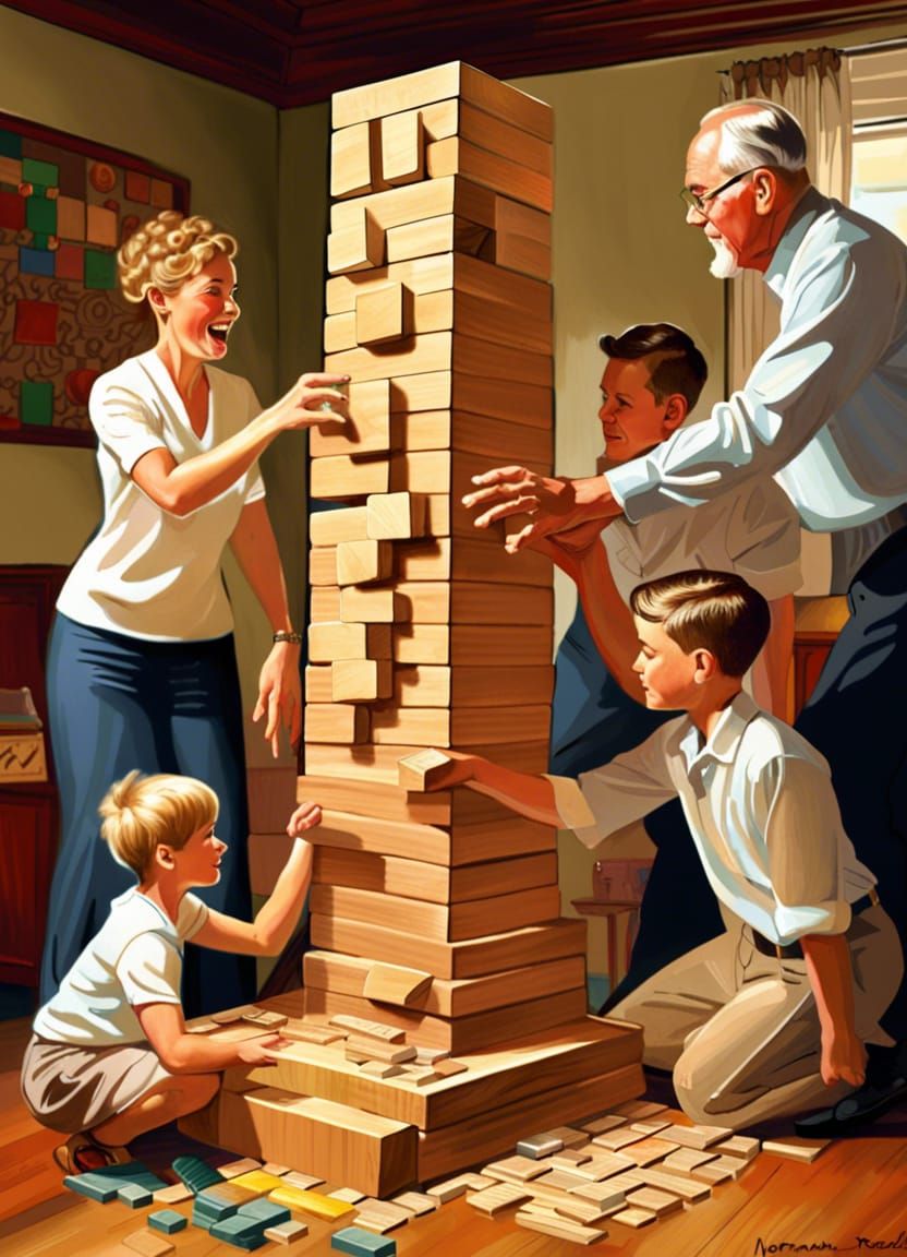 Giant Jenga - Family Sized - AI Generated Artwork - NightCafe Creator