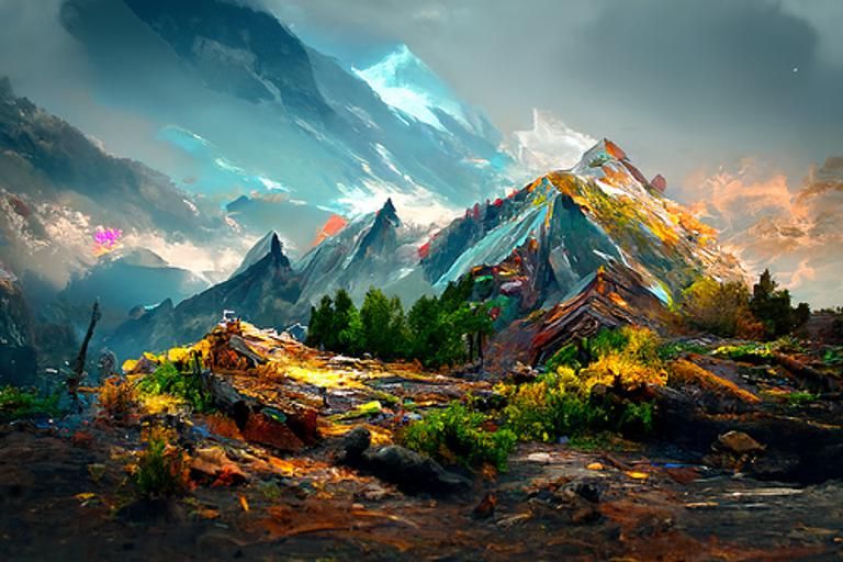 Mountain Landscape - AI Generated Artwork - NightCafe Creator