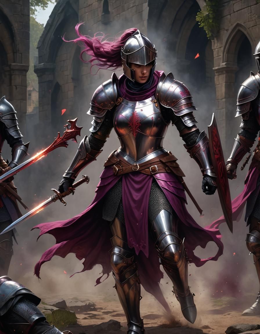 Magenta Knight - AI Generated Artwork - NightCafe Creator