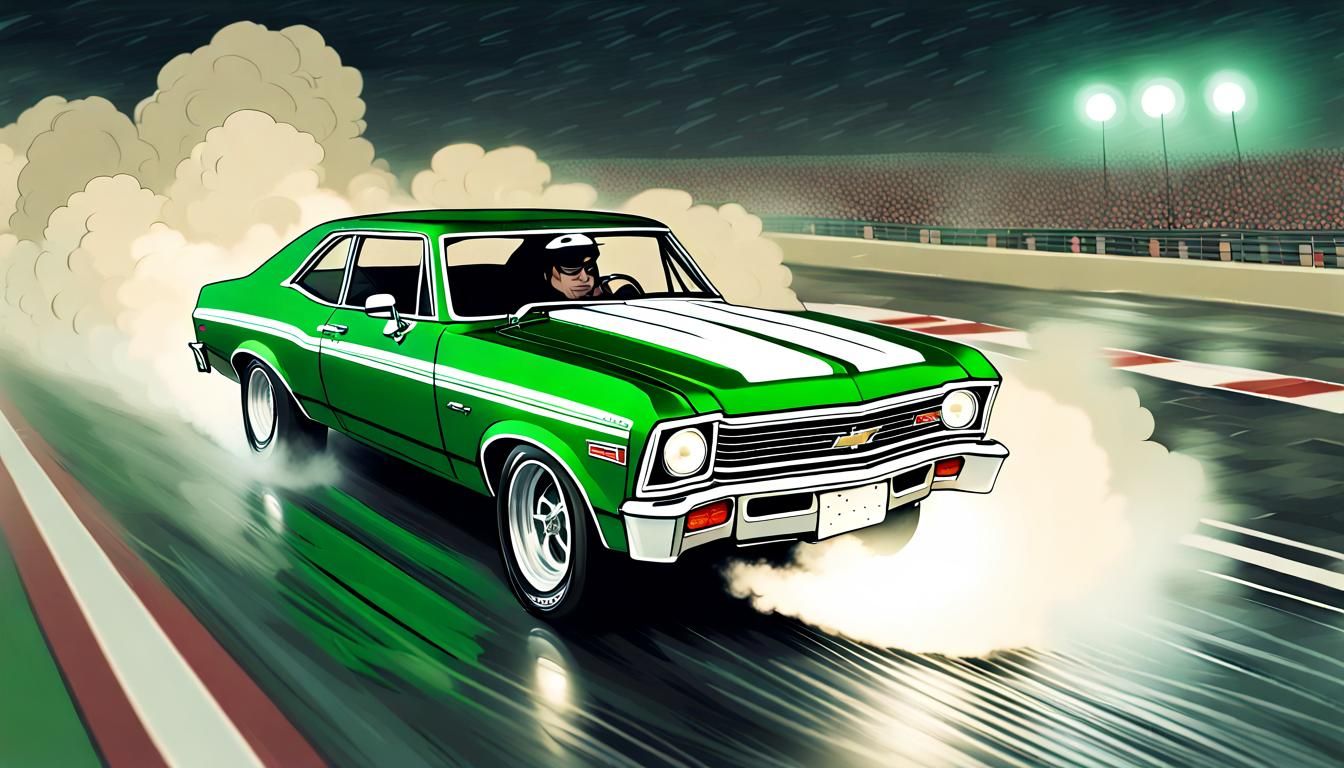 1969 Chevy Nova Drag Racing - AI Generated Artwork - NightCafe Creator