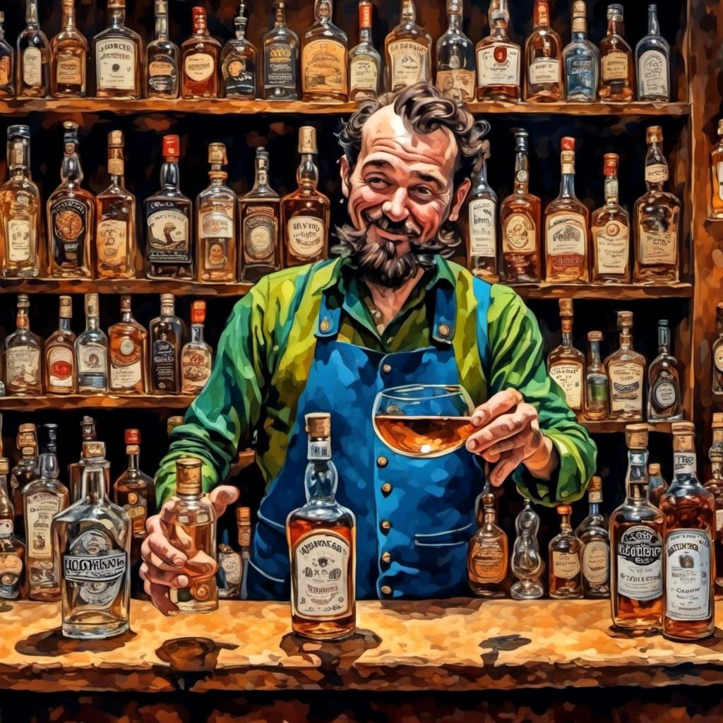 World Champion bartender putting on a show - AI Generated Artwork ...