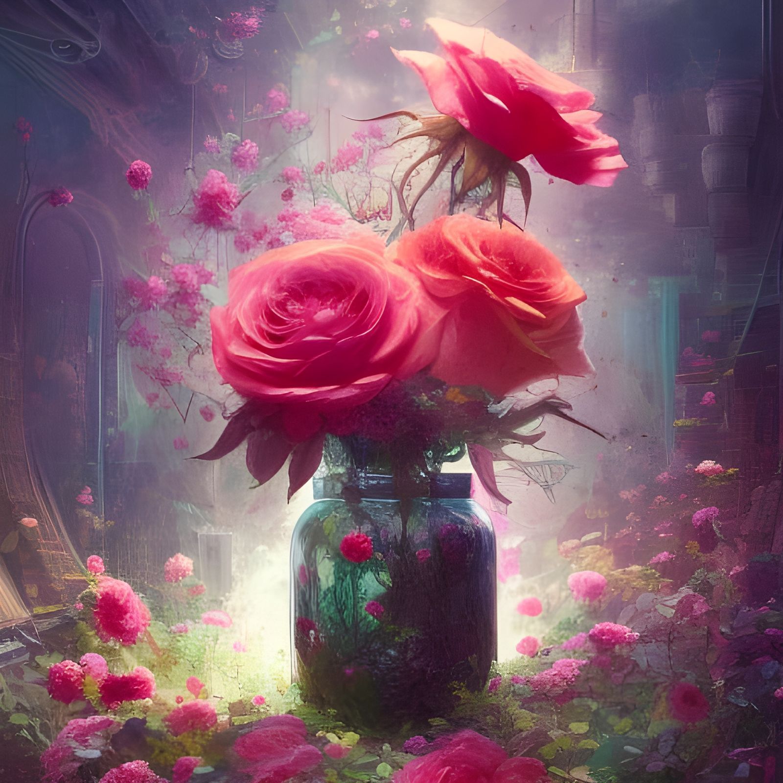 Rose bouquet - AI Generated Artwork - NightCafe Creator